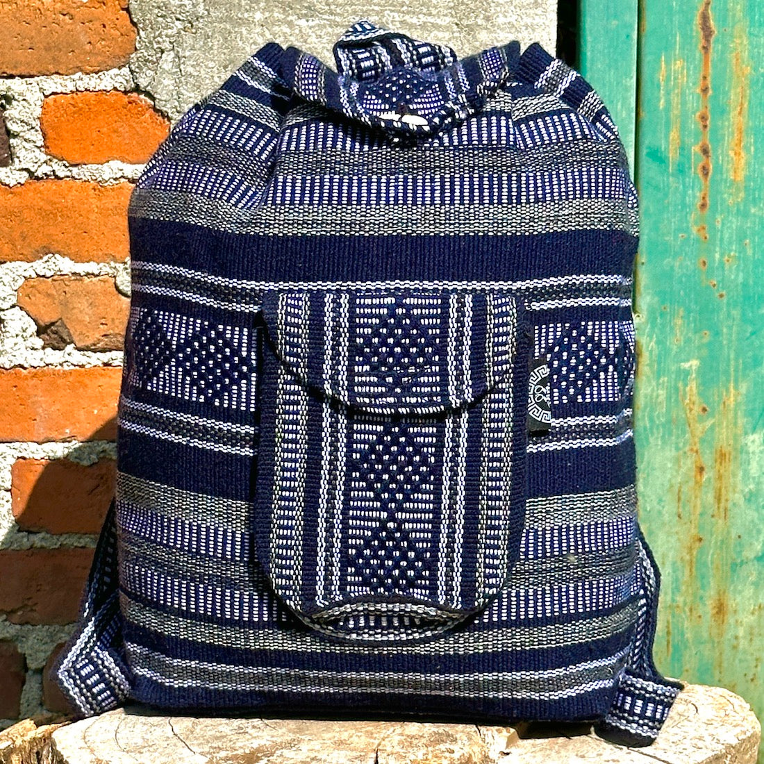 Navy Blue Classic Mexican Backpack - "Manzanillo" – Orizaba Original
