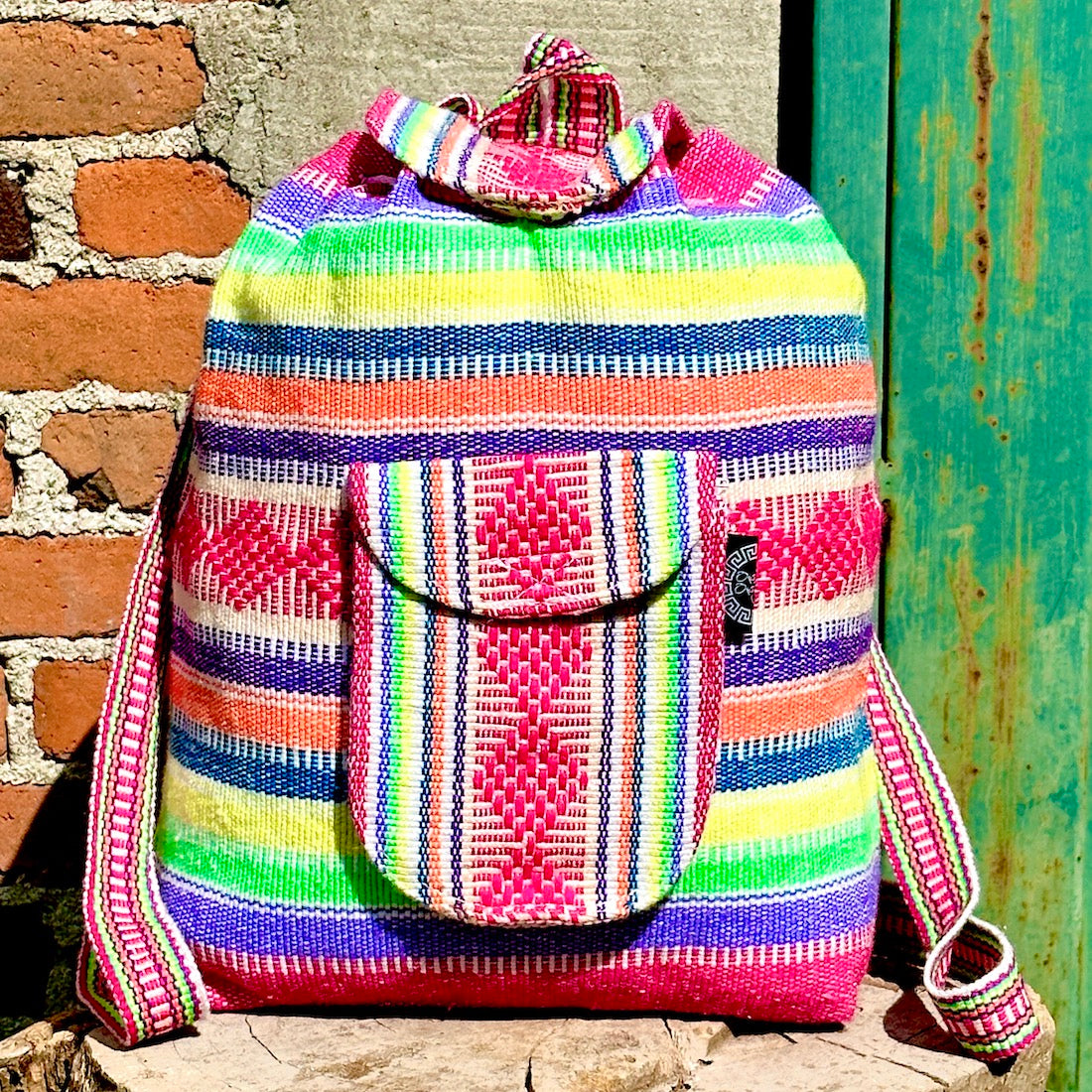 Pink Colorful Classic Mexican Backpack - "San Pancho" – Orizaba Original